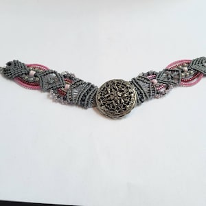 Micro Macrame Tutorial Hydrangeas Bracelet Pattern Beaded Macrame ...