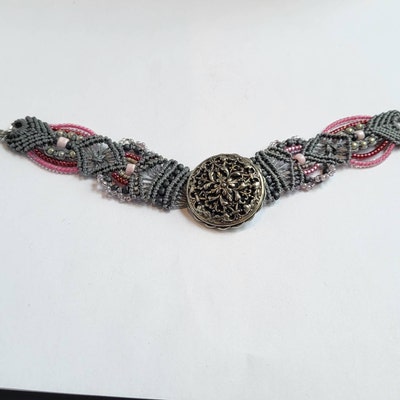 Micro Macrame Tutorial Hydrangeas Bracelet Pattern Beaded Macrame Jewelry Making DIY - Etsy