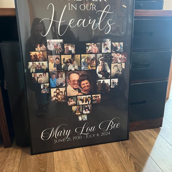 Funeral Photo Collage Welcome Sign, 3 Sizes 20''x16 24''x18'' 36''x24 ...