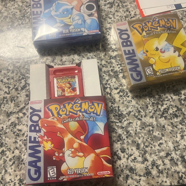 Pokemon All Versions Reproduction Replacement 12 Boxes for Game Boy ...