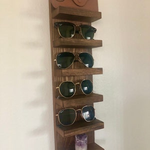 Wooden Sunglasses Shelf Floating Shelf Entryway Organization Eyeglass ...