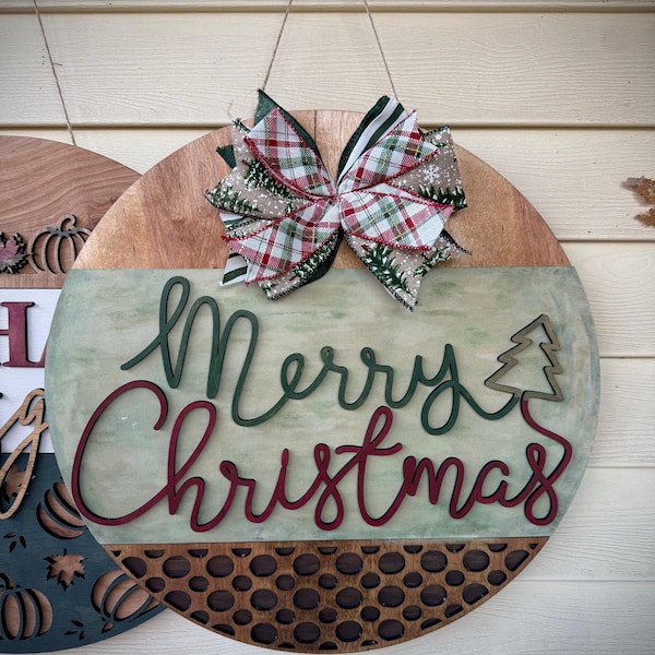 SVG/PNG- Merry Christmas, Curly Lettering With Christmas Tree and Polka ...
