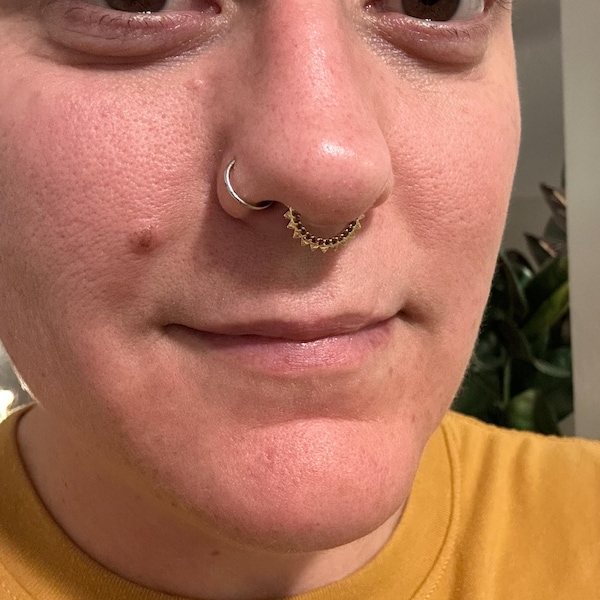 16g Sun Gold Filled Surgical Steel Brass Clicker, Septum, Daith, Helix ...