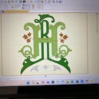 Upright Script & Monogram Embroidery Font. BX Font. 4 Sizes 1, 1.5, 2 ...