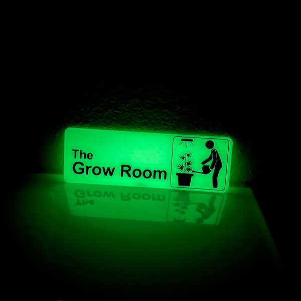 The Grow Room Sign - Glow in the Dark - Stoners Decor - Green Growers ...