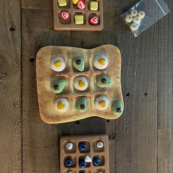 MINI Waffle Tic Tac Toe Game Set With Strawberry and Banana Slice Game ...