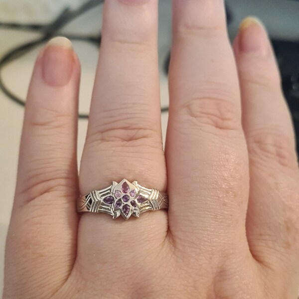 Byleth's Ring Natural Amythest and Pink Sapphire Fire Emblem Three ...