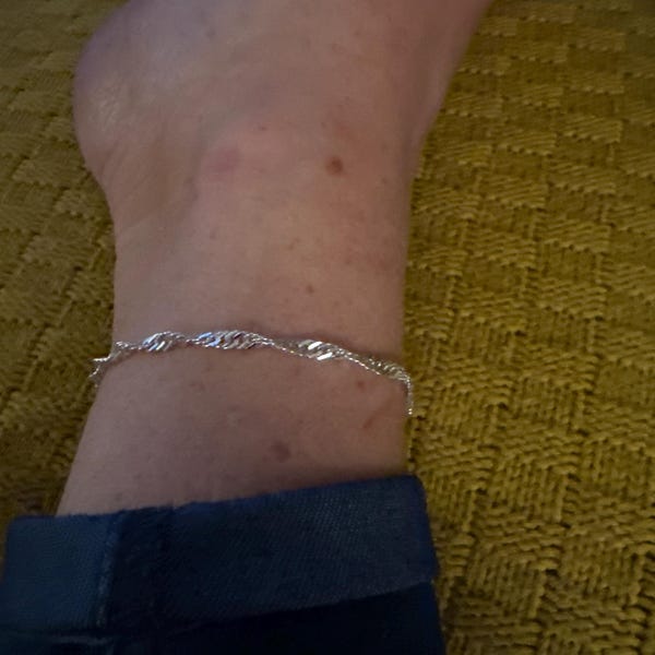Handmade Sterling Silver Diamond Cut Rope Anklet – Plus Size Ankle ...