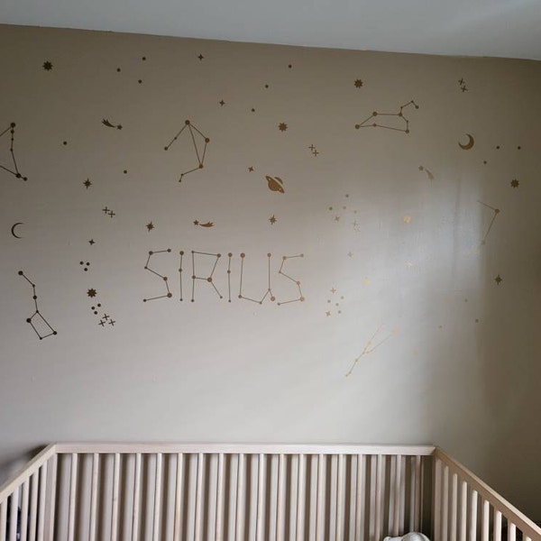 Star Name Wall Decal/ Space Sticker/ Constellation Personalized Stars ...
