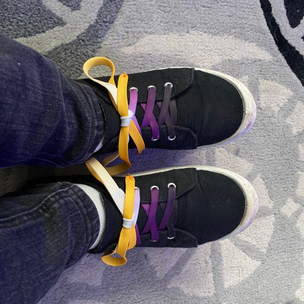 Non-binary Lace Locks — Subtle Pride Shoelace Shoe Charm Agender ...
