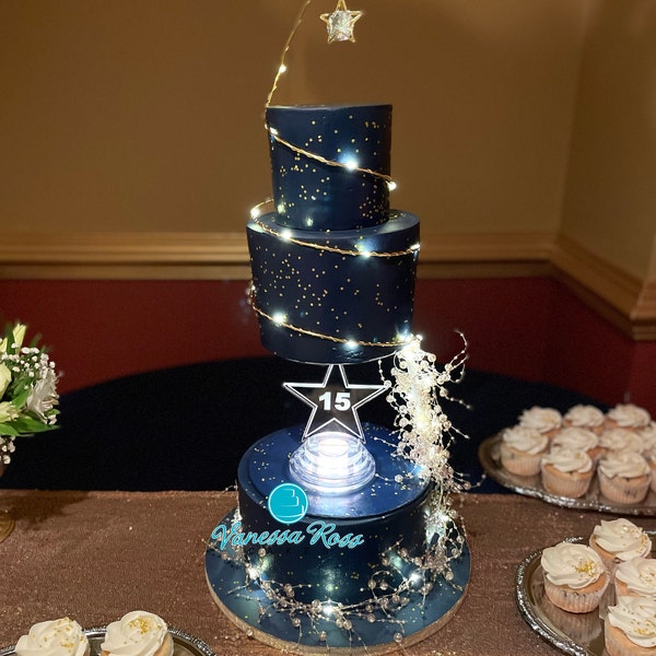 Personalized LED Acrylic Wedding Cake Topper Butterfly Heart Custom ...