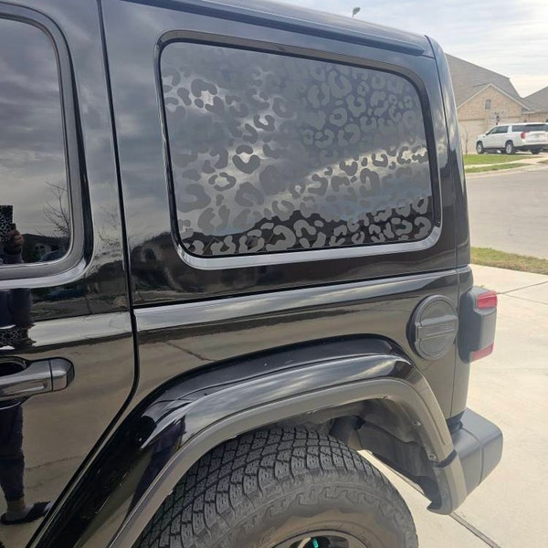 Leopard Cheetah Print Rear Window Decals Fit Jeep Wrangler Unlimited ...