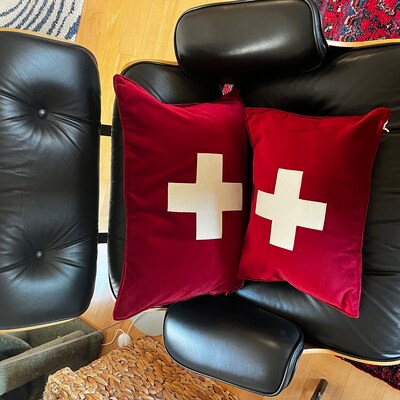 Ski Patrol First Aid Swiss Cross Army Small Accent Pillow About 12x 12 ...