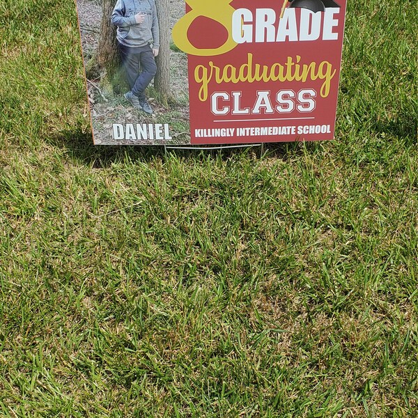 8th Grade Graduation Photo Yard Sign Wire Stake Incl, Senior 2025 ...