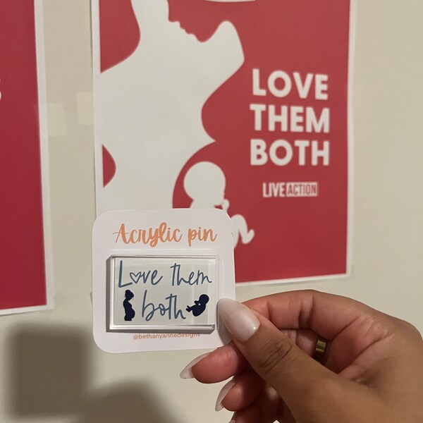 Pro Life Acrylic Pin 1.25x1in Conservative Christian Catholic Jacket ...