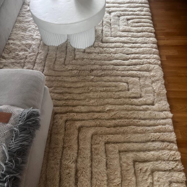 Soft Pink Mrirt Rug, Moroccan Rug, Modern Rug, Beniouarain Rug, Wool ...