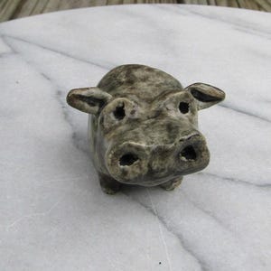 Chicken Ceramic Miniature Blue Chicken Terrarium Figurine Pottery ...