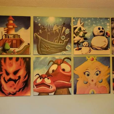 Super Mario 64 Gallery Set ALL 10 Paintings From the Game canvas Prints ...