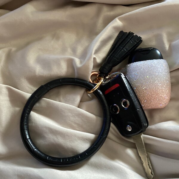 Leather Bangle Keychain Bracelet, Key Saver, Lanyard Bracelet,key Ring ...