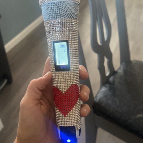 Iridescent Rhinestone Prop Microphones - Concert AB Holo Sparkle Fake ...