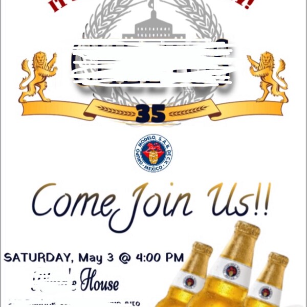 Modelo Beer Invitation Spanish & English, Digital Download, Modelo ...