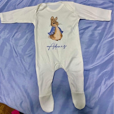 Peter Rabbit Baby Sleepsuit, Peter Rabbit Print Baby Clothes, Baby Boy ...