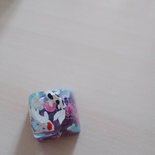 Purple and Blue Koi Keycap, Pink Fish Keycap, Custom Keycap, Artisan ...