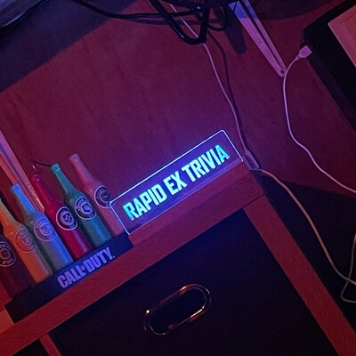 Game Streaming Personalised Name Display Twitch Streamer Edge Lit ...