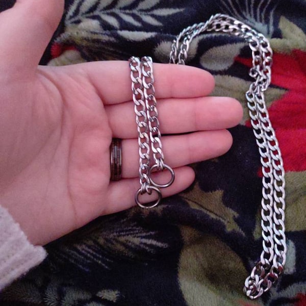 Stainless Steel Dainty O Ring Slip Chain Choker Necklace, Alternative ...