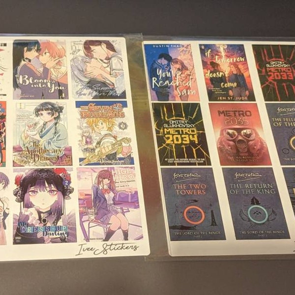 Custom Book Covers Sticker Sheet - Etsy