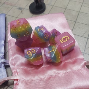 Dnd Dice Set / Pastel Pearl Rainbow Dice Set With Pink Purple ...