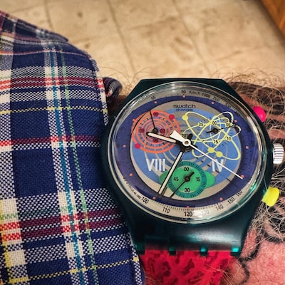 Vintage Swatch Watch 34mm Original Crazy Train With Cows GG194 Running ...