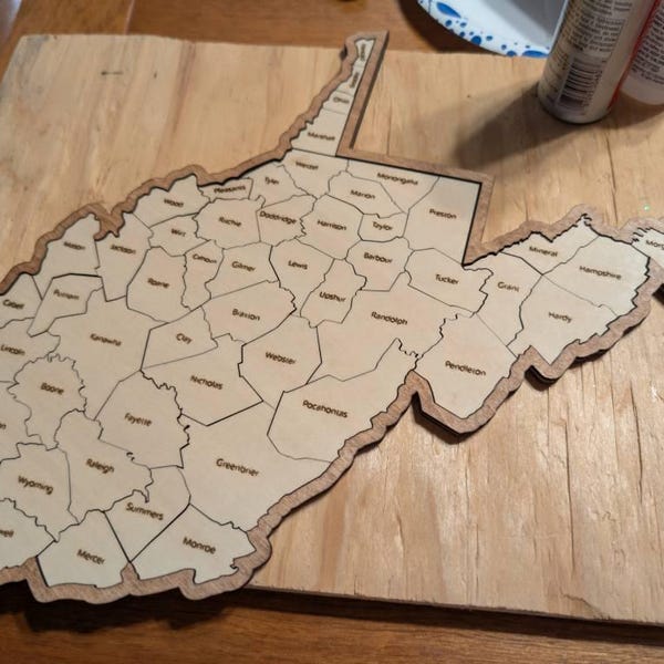 West Virginia State Puzzle Jigsaw Puzzle County Puzzle Digital Laser ...