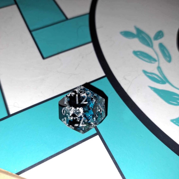 Coldhearted - Icy Blue Gradient Handmade Resin Sharp Edge Dnd Dice Set ...