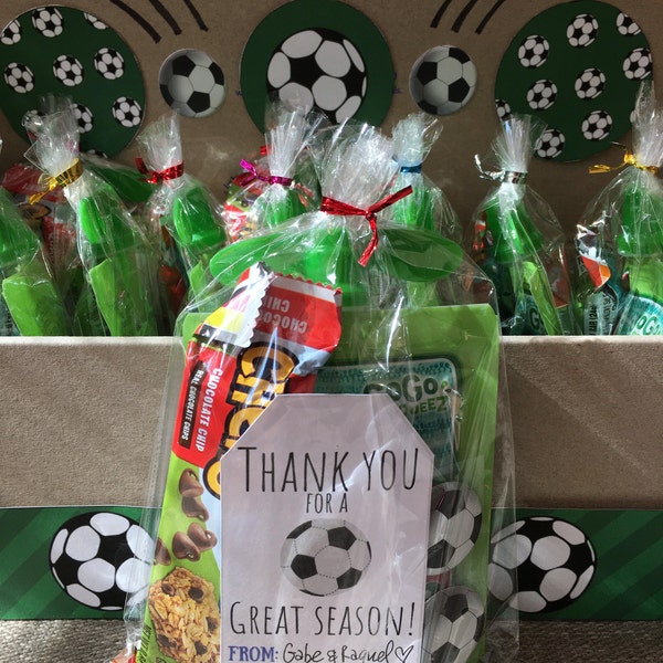 Soccer Printable Gift Tag, Thanks for a Great Season Favor Tag, End of ...