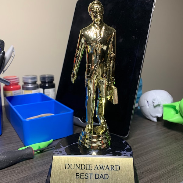 Best Dad Dundie Award Trophy the Office TV Show Michael Scott Dunder ...