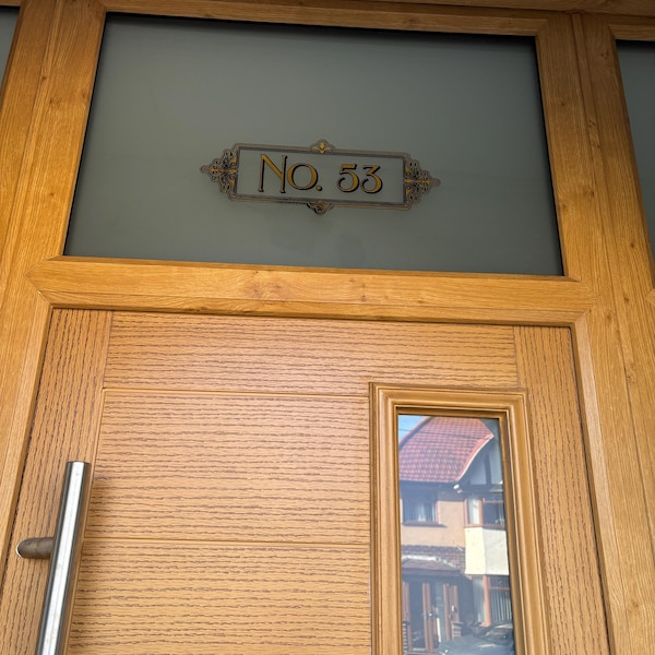 Custom Fanlight Door Number With a Bold Black Shadow, Classic Victorian ...