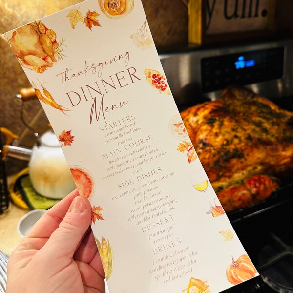 Thanksgiving Dinner Menu Template Printable Thanksgiving Dinner Menu ...