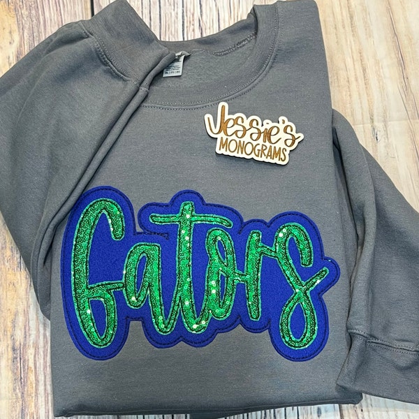 Gators Bean Stitch Double Stacked Script Applique Embroidery Download ...