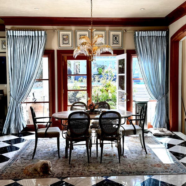 IHF Silk Dupioni Solid Textured Lined French Pleat Pleated Extra Wide ...