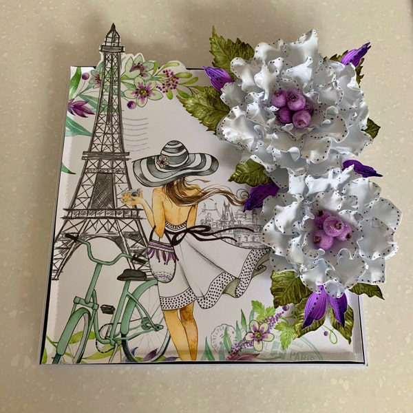 Handmade Birthday Card, Ladies Floral Greetings Card, Flower Cards ...