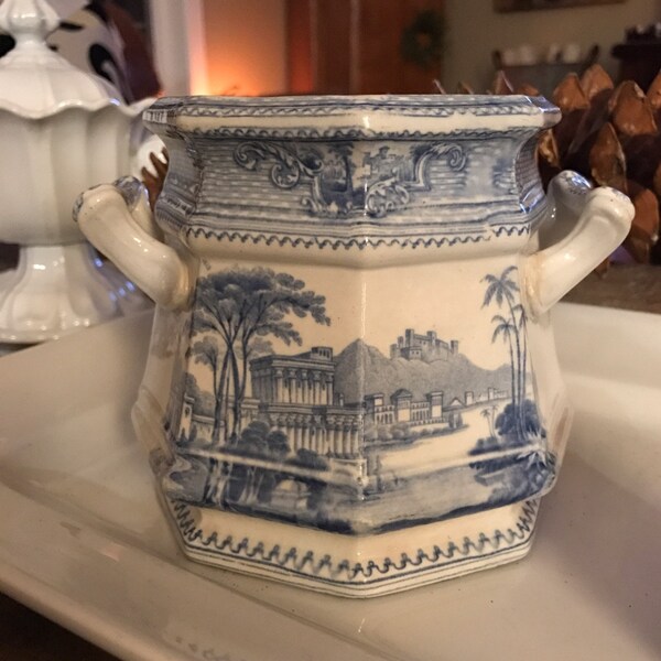 Antique Flow Blue Flat Rim Bowl - Etsy