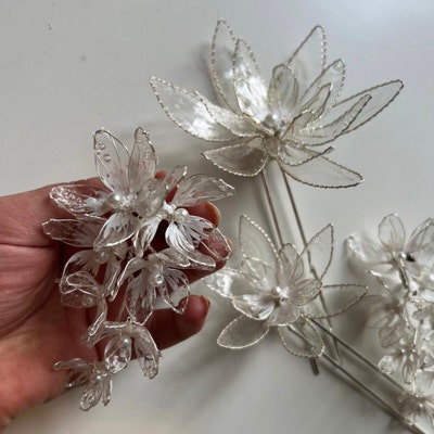 Carnation Floral Hair Comb, Flower Hair Comb, Rose Wedding Headpiece ...