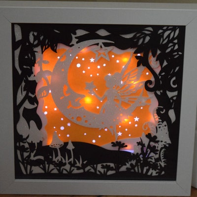 Fairy Moon Shadow Box, Lightbox SVG Paper Cut Shadow Box, Shadowbox ...