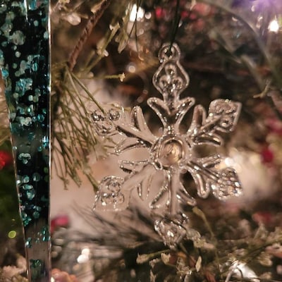 6 Glass Snowflake Ornaments, Handcrafted Clear Glass Snowflakes, 6 ...