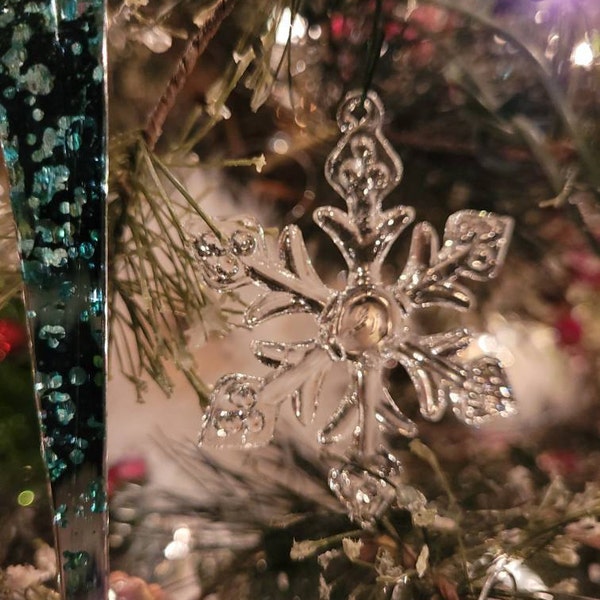 6 Glass Snowflake Ornaments, Handcrafted Clear Glass Snowflakes, 6 ...