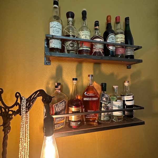 Bar Shelf, Whiskey, Wine Display, 24 Inch. - Etsy