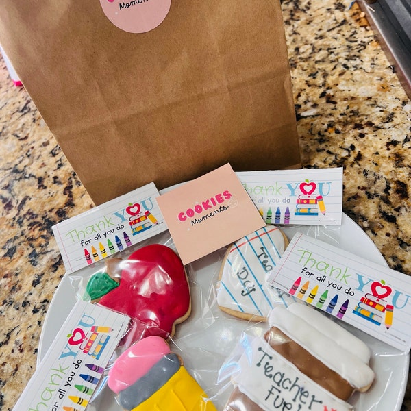 Teacher Appreciation Gift BUNDLE, Thank You Teacher Treat Bag TOPPER ...