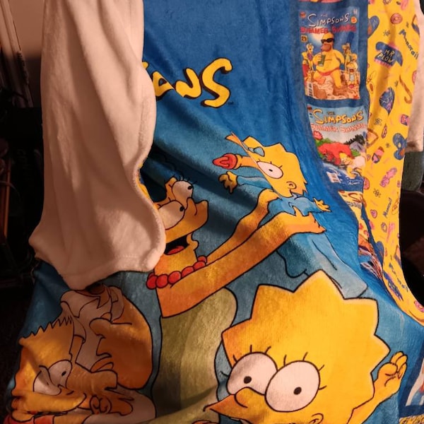 The Simpsons Fleece Blanket Simpsons Family Throw Blanket for Bed Couch ...