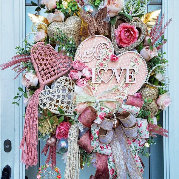 Everyday Welcome Sign for Front Door, Rose Welcome Wall Decor, Elegant ...